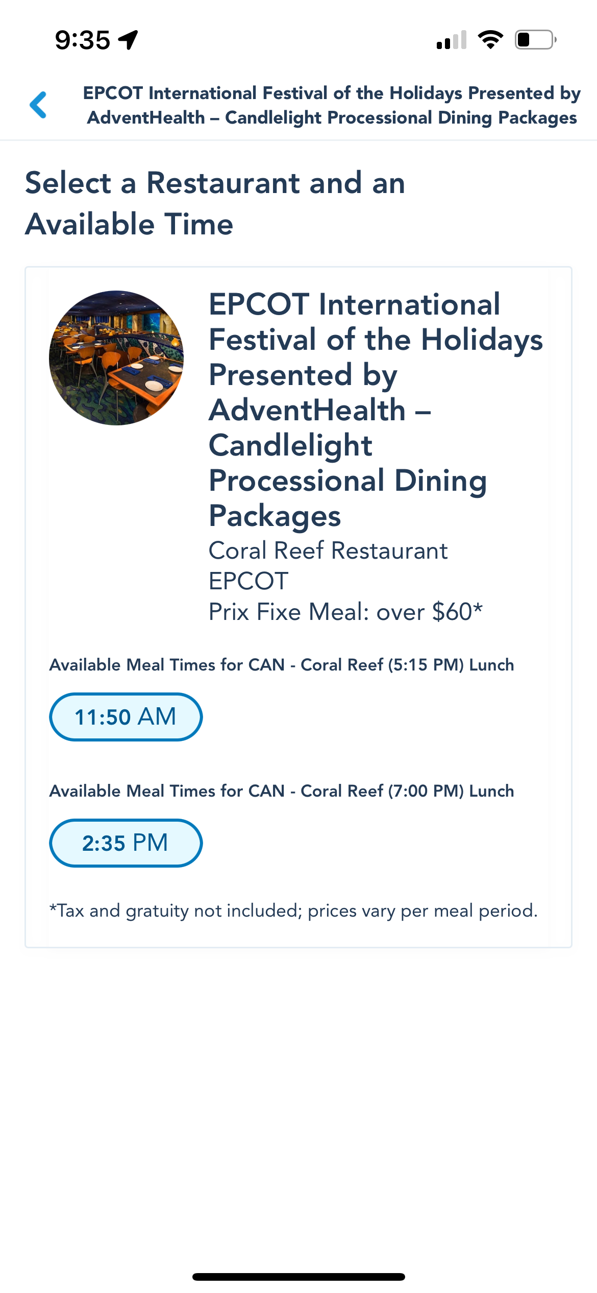 EPCOT Candlelight Processional Dining Package 2021 | brb going to disney